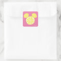 Mickey Mouse Lemon Icon Square Sticker | Zazzle