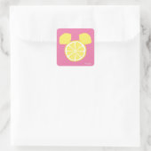 Mickey Mouse Lemon Icon Square Sticker | Zazzle