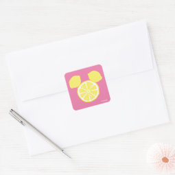 Mickey Mouse Lemon Icon Square Sticker | Zazzle