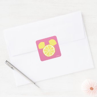 Mickey Mouse Lemon Icon Square Sticker | Zazzle