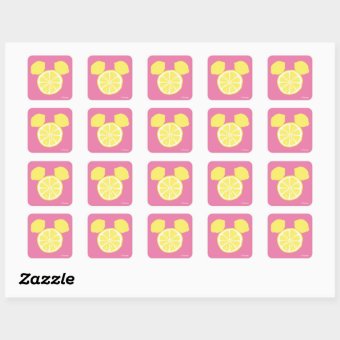 Mickey Mouse Lemon Icon Square Sticker | Zazzle