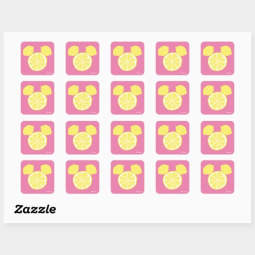 Mickey Mouse Lemon Icon Square Sticker | Zazzle