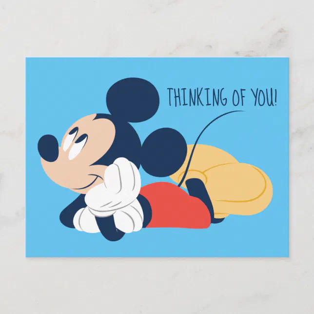 Mickey Mouse - Lost in Thought Postcard | Zazzle