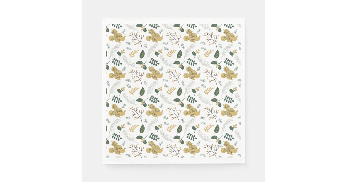 Mickey Mouse | Love, Peace & Joy Pattern Napkins | Zazzle
