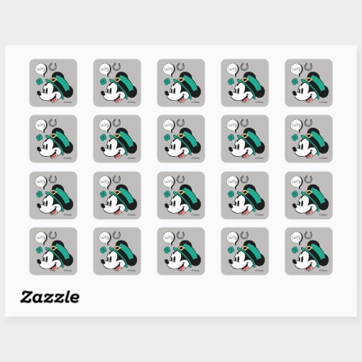 Mickey Mouse | Lucky You Square Sticker | Zazzle