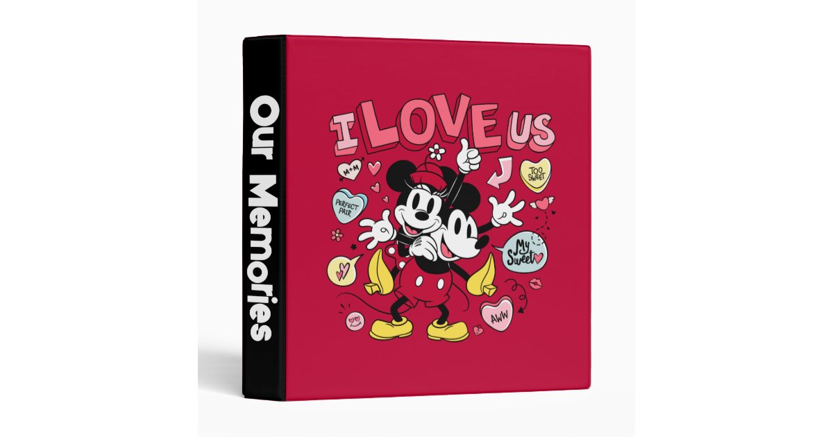 Mickey Mouse & Minnie Mouse | I Love Us 3 Ring Binder | Zazzle