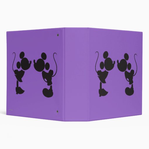 Mickey Mouse & Minnie Silhouette Binder | Zazzle