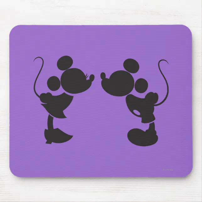 Mickey Mouse & Minnie Silhouette Mouse Pad | Zazzle