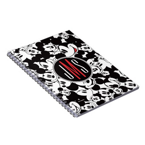Mickey Mouse | Monogram Crowd Pattern Notebook | Zazzle