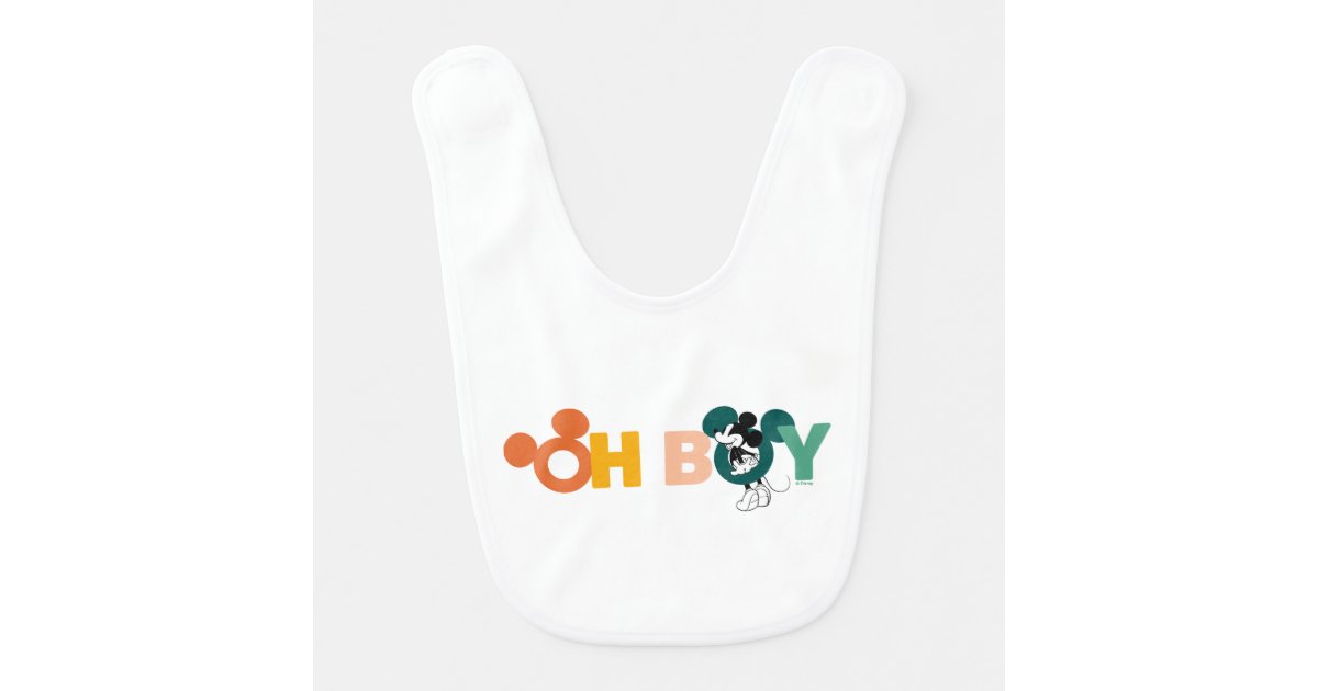 Mickey Mouse | Oh Boy Baby Bib | Zazzle