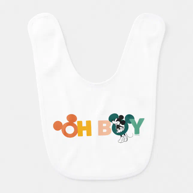 Mickey Mouse | Oh Boy Baby Bib | Zazzle