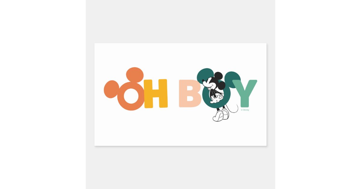 Mickey Mouse | Oh Boy Rectangular Sticker | Zazzle
