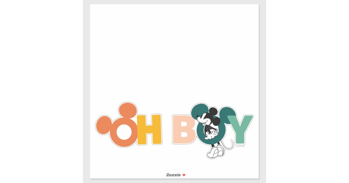 Mickey Mouse | Oh Boy Sticker | Zazzle