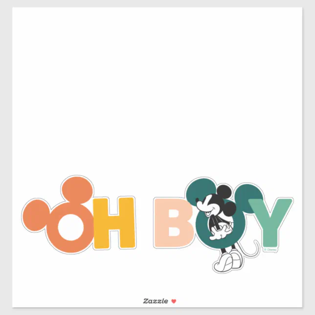 Mickey Mouse | Oh Boy Sticker | Zazzle
