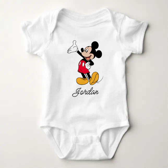 Mickey Mouse Open Hand Gesture Baby Bodysuit | Zazzle