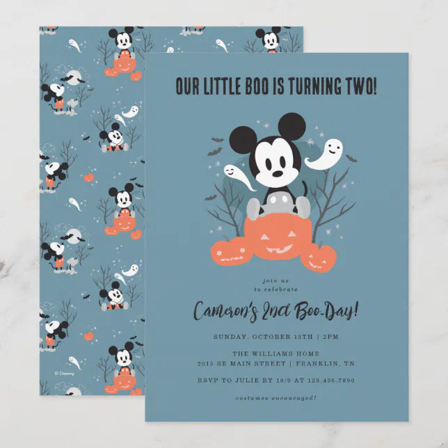 Mickey Mouse | Our Little Boo is Turning Two Invitation | Zazzle