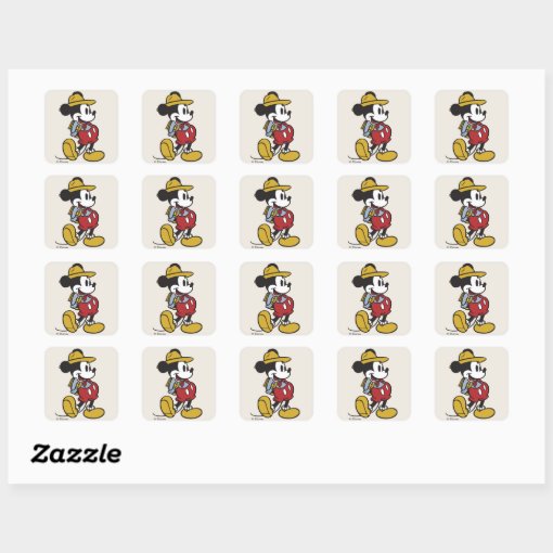 Mickey Mouse| Outdoor Mickey Square Sticker | Zazzle