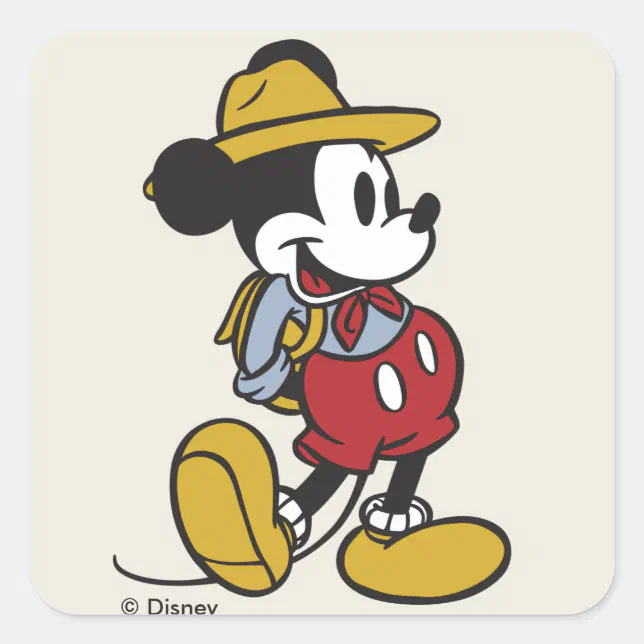 Mickey Mouse| Outdoor Mickey Square Sticker | Zazzle