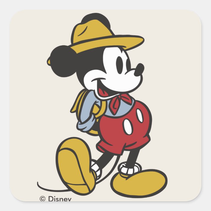Mickey Mouse| Outdoor Mickey Square Sticker | Zazzle.com