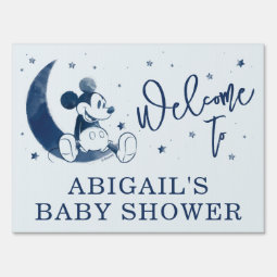 Mickey Mouse | Over the Moon Baby Shower Welcome Sign | Zazzle