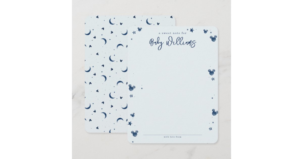 Mickey Mouse | Over the Moon - Boy Baby Shower Note Card | Zazzle
