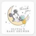 Mickey Mouse | Over the Moon - Boy Baby Shower Square Sticker | Zazzle