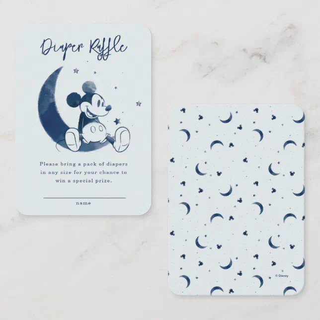 Mickey Mouse Over the Moon | Diaper Raffle Place Card | Zazzle