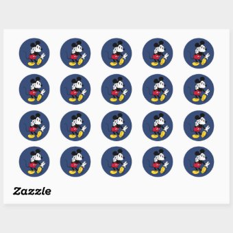 Mickey Mouse | Peace Out Classic Round Sticker | Zazzle
