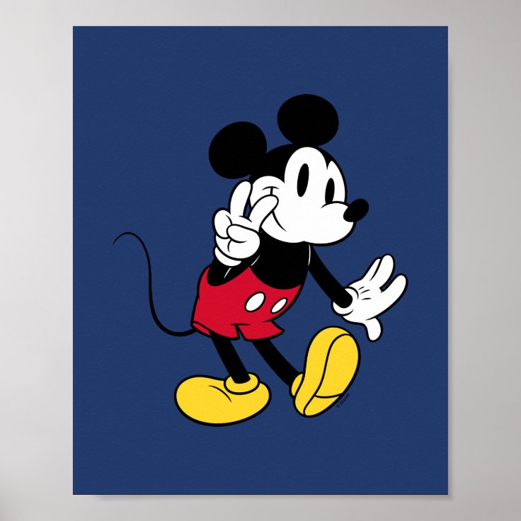 Mickey Mouse | Peace Out Poster | Zazzle
