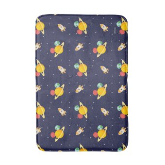 Mickey Mouse Planet Icon Pattern Bath Mat | Zazzle