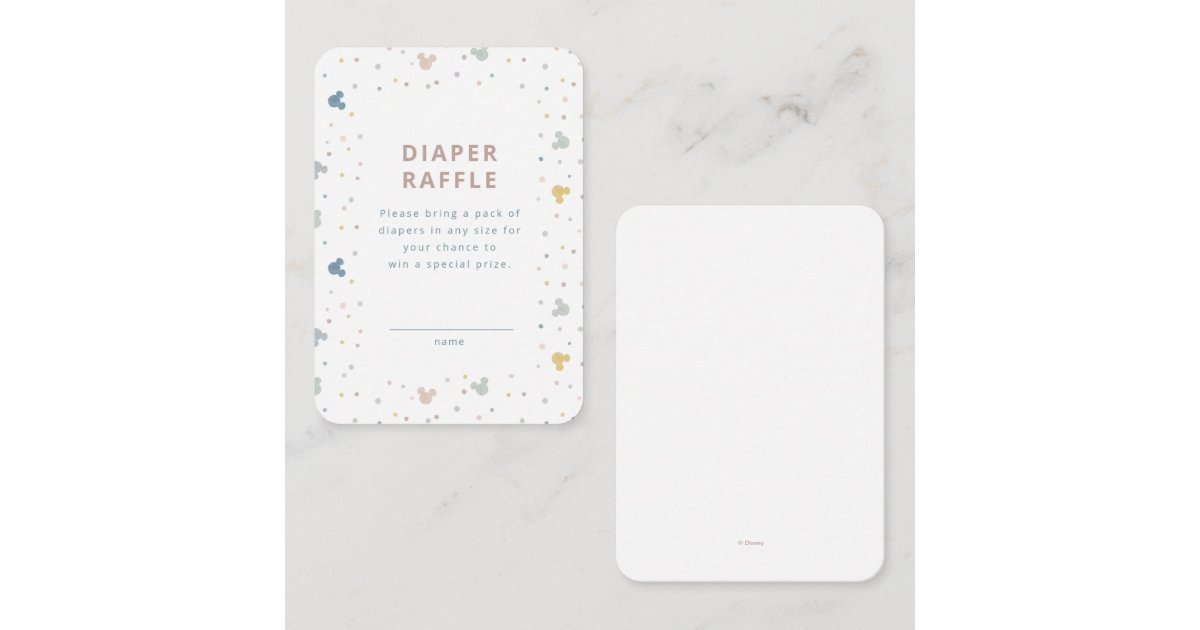 Mickey Mouse Polka Dot | Diaper Raffle Place Card | Zazzle