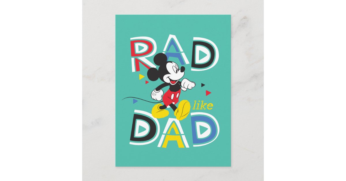 Mickey Mouse | Rad Like Dad Postcard | Zazzle
