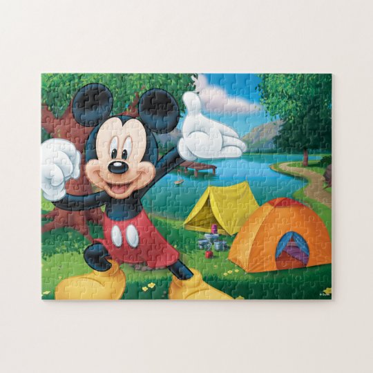 Mickey Mouse Ready To Camp Jigsaw Puzzle | Zazzle.com