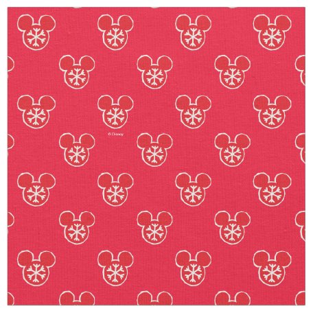 Mickey & Friends Red Merry Christmas Icon Pattern Fabric | Zazzle