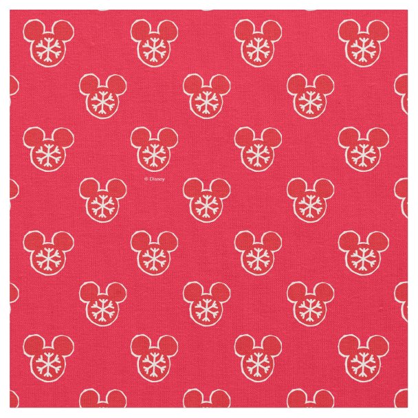Vintage Holiday Mickey Mouse Pattern Fabric | Zazzle