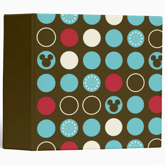 Mickey Mouse | Retro Polka Dot Pattern 3 Ring Binder | Zazzle