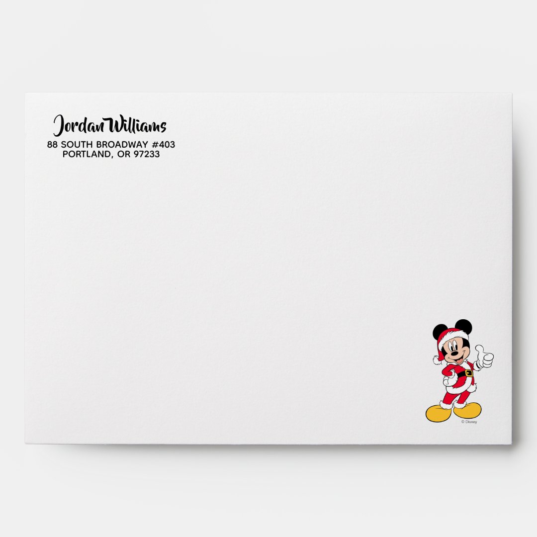 Mickey Mouse | Santa Claus Outfit Envelope | Zazzle