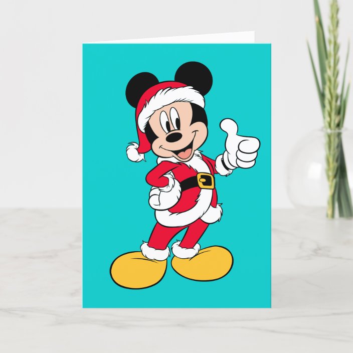 Mickey Mouse | Santa Claus Outfit Holiday Card | Zazzle.com
