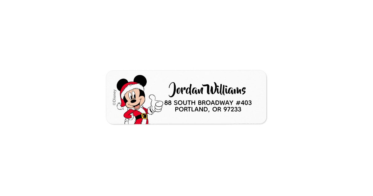Mickey Mouse | Santa Claus Outfit Label | Zazzle