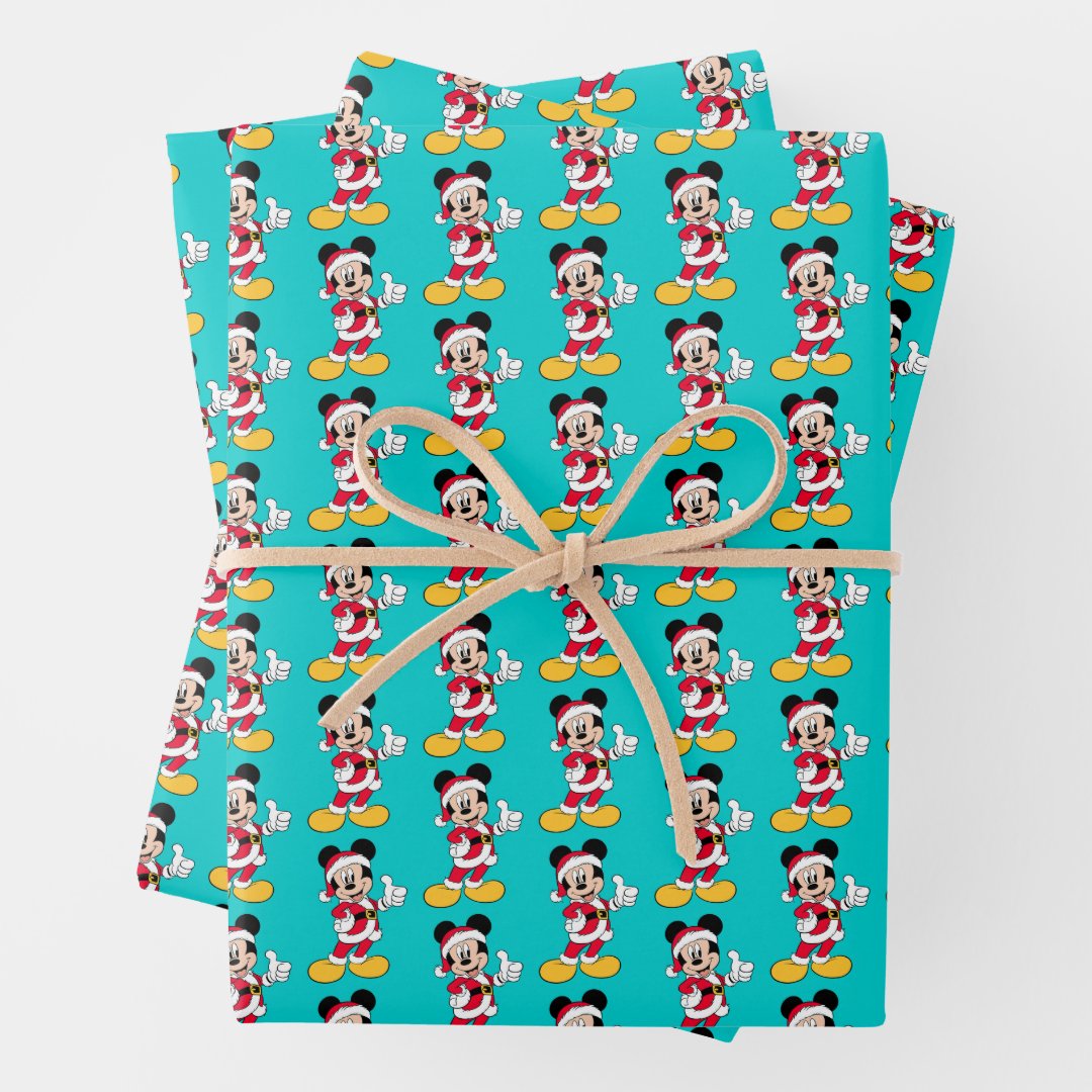 Mickey Mouse | Santa Claus Outfit Wrapping Paper Sheets | Zazzle