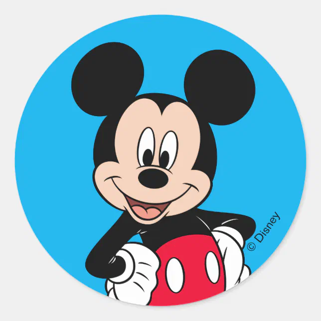 Mickey Mouse Smiling Pose Classic Round Sticker | Zazzle