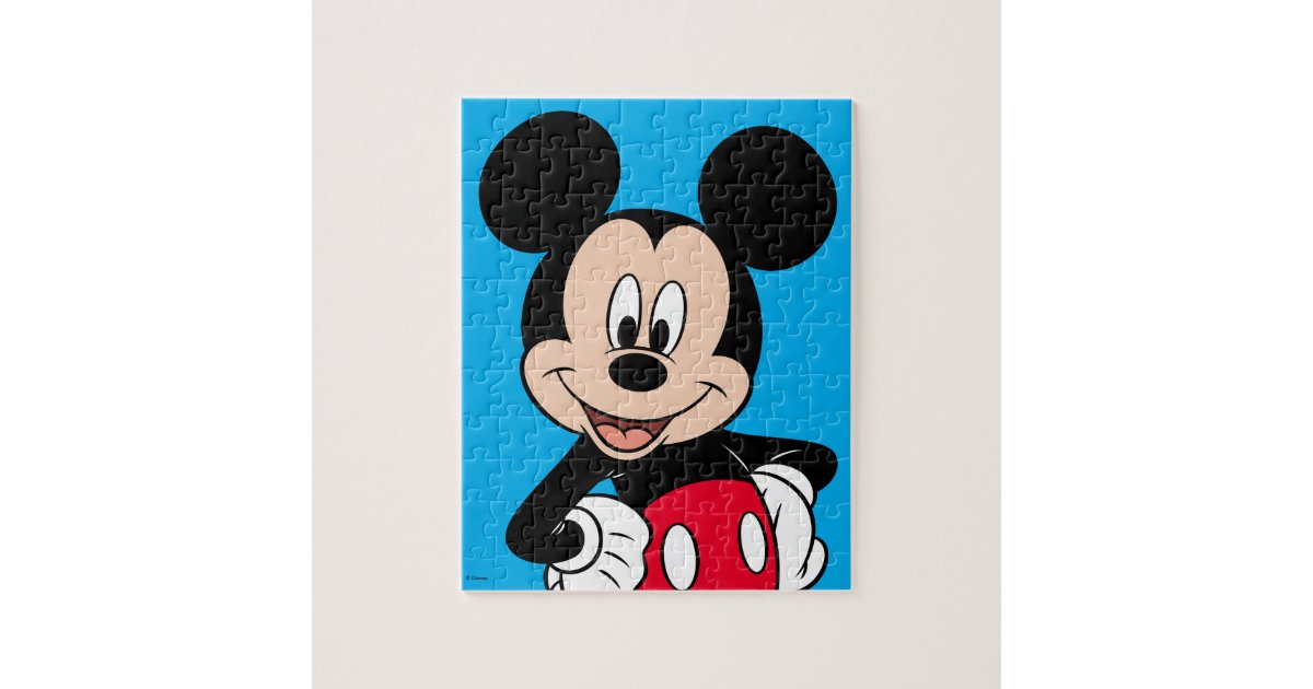 Mickey Mouse Smiling Pose Jigsaw Puzzle | Zazzle