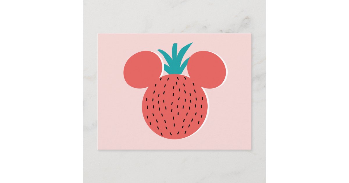Mickey Mouse Strawberry Icon Postcard | Zazzle