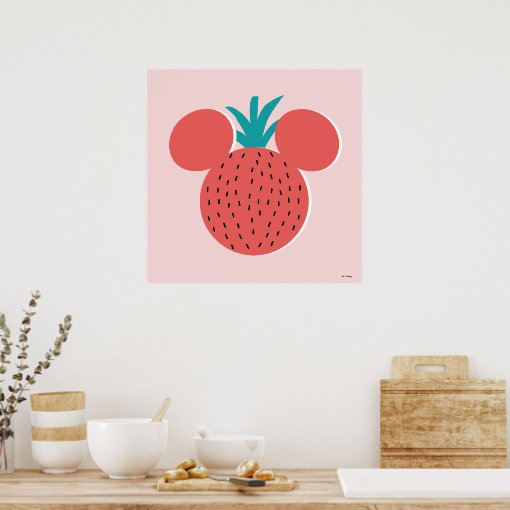 Mickey Mouse Strawberry Icon Poster | Zazzle