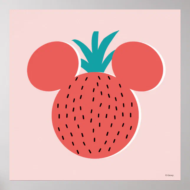 Mickey Mouse Strawberry Icon Poster | Zazzle