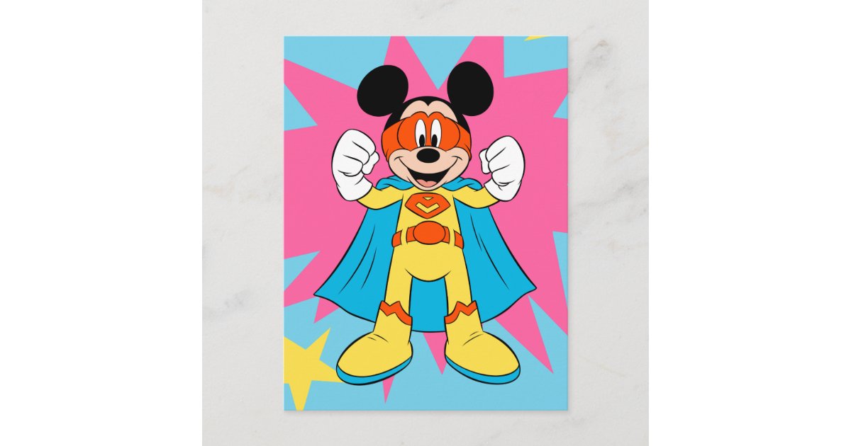 Mickey Mouse | Super Hero Cute Postcard | Zazzle
