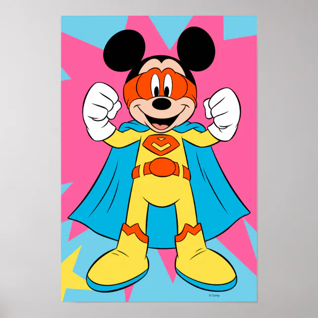 Mickey Mouse Super Hero Cute Poster Zazzle