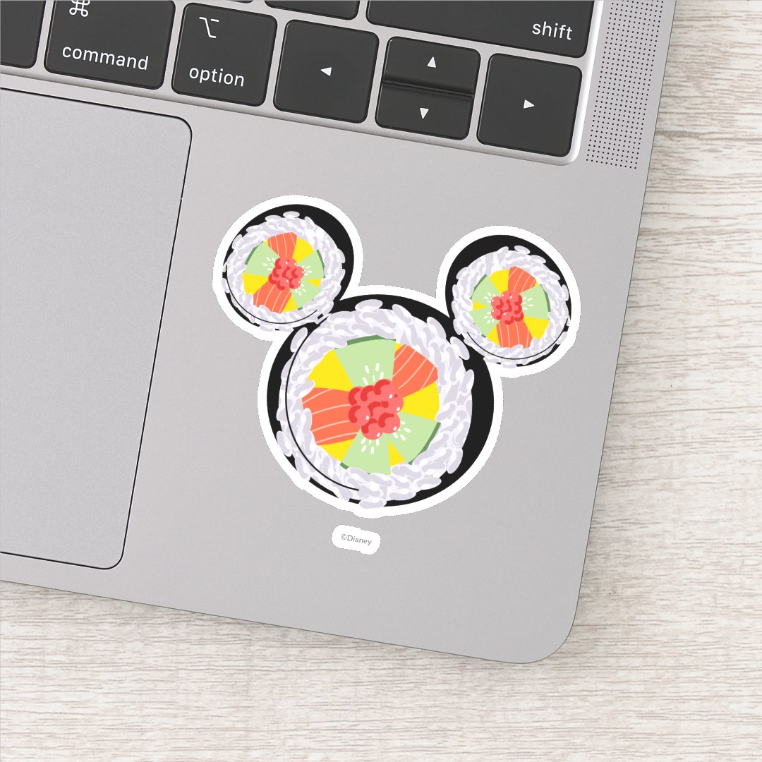 Mickey Mouse Sushi Icon | Name Sticker | Zazzle