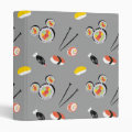 Mickey Mouse Sushi Icon Pattern 3 Ring Binder | Zazzle