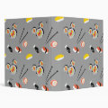 Mickey Mouse Sushi Icon Pattern 3 Ring Binder | Zazzle